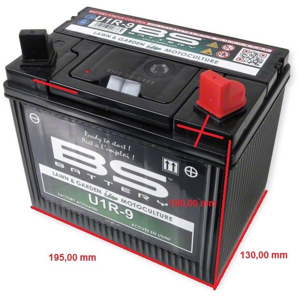 Gelinis akumuliatorius 12V 28 Ah + polius dešinėje pusėje 195,00 x 130 ...